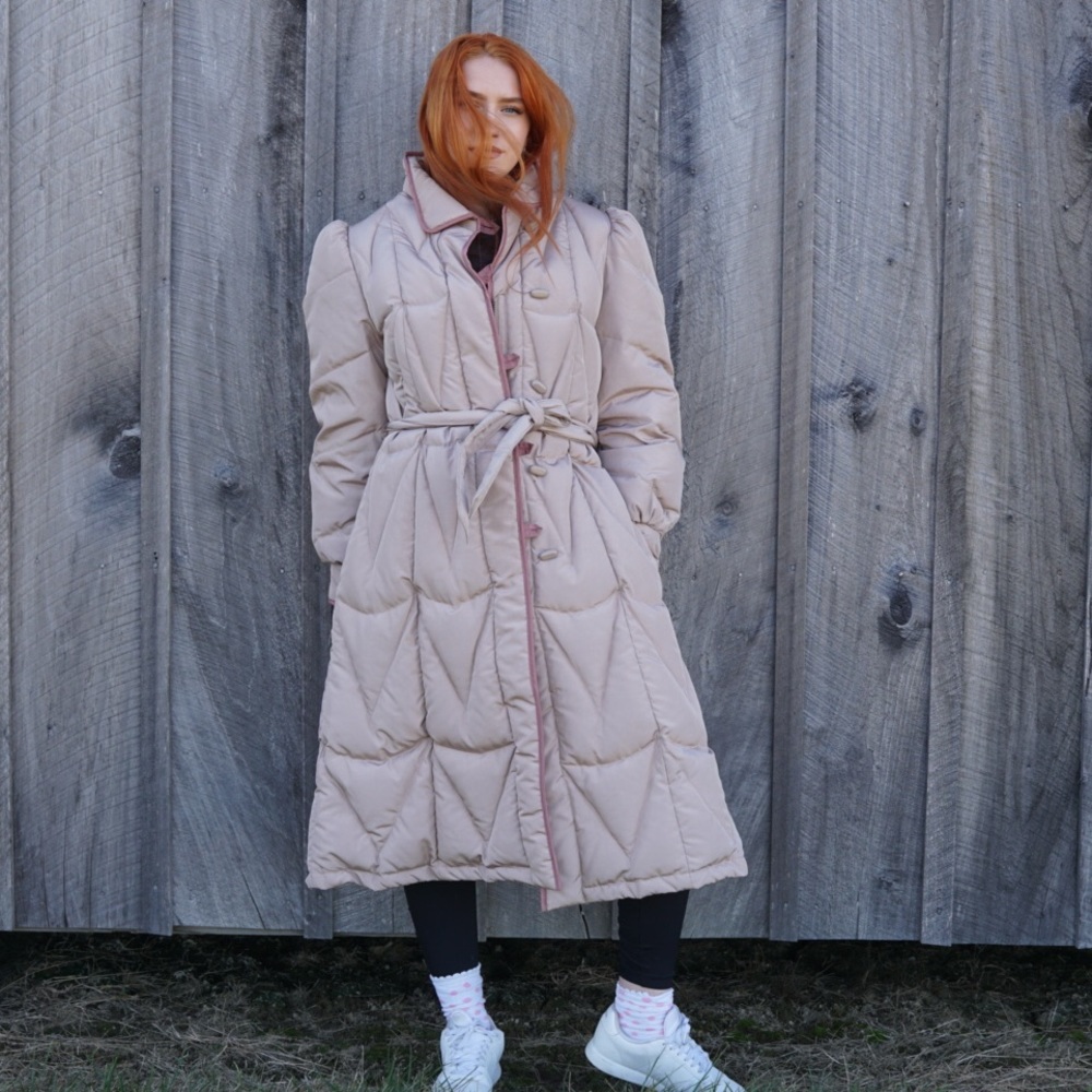 Vintage 80s Super Puff Quilted Midi Puffer Coat Puff … - Gem